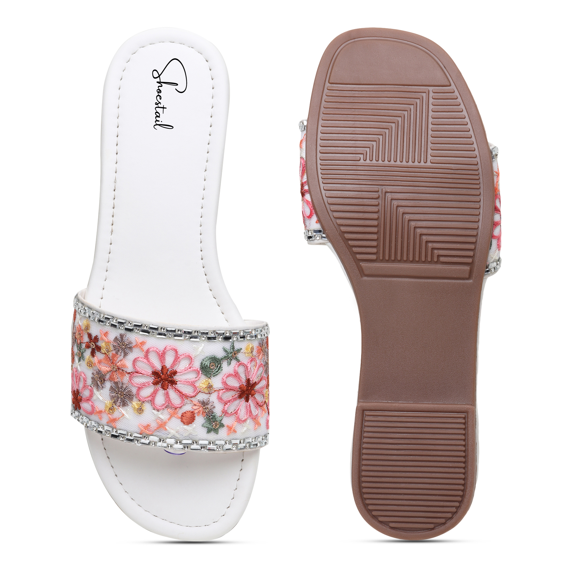 Shoestail Women Trendy Flats -White - Shoestail